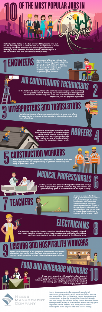 10 of The Most Popular Jobs in Arizona | Heers Management